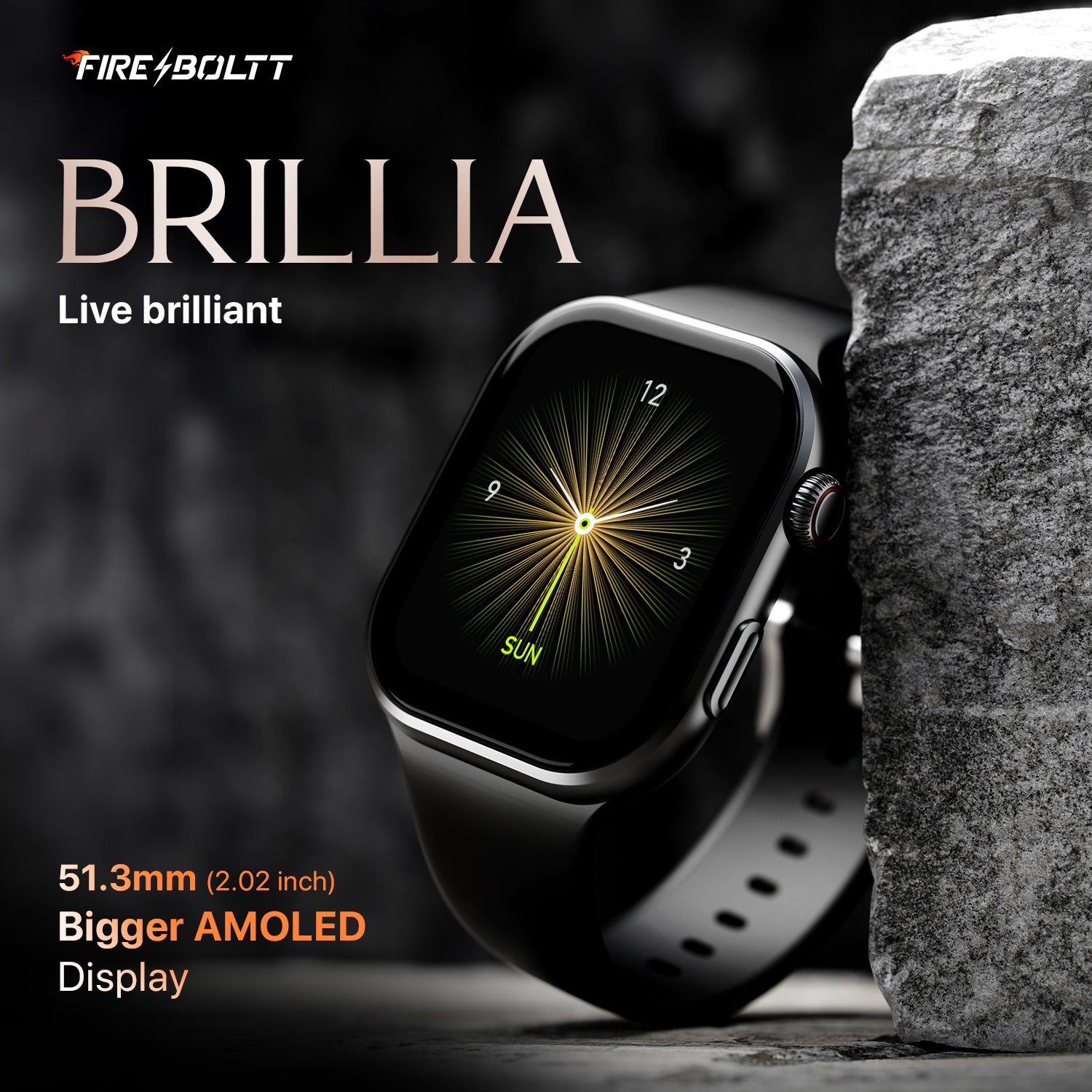 Brillia with a 51.3mm always-on 700 NITS AMOLED | BT Calling – Fire-Boltt