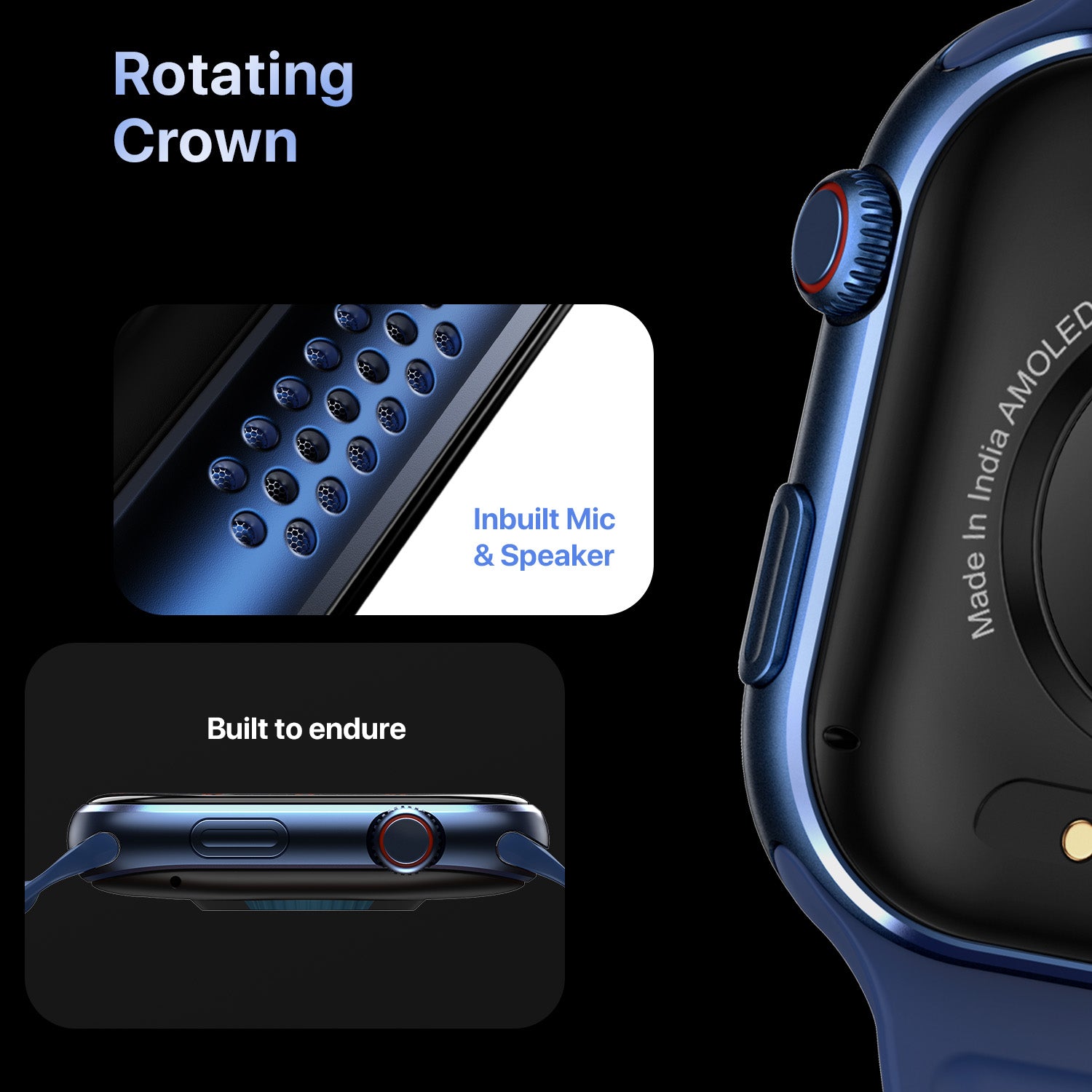 Brillia Pro Smartwatch | AMOLED Display, Bluetooth Calling & Multiple ...