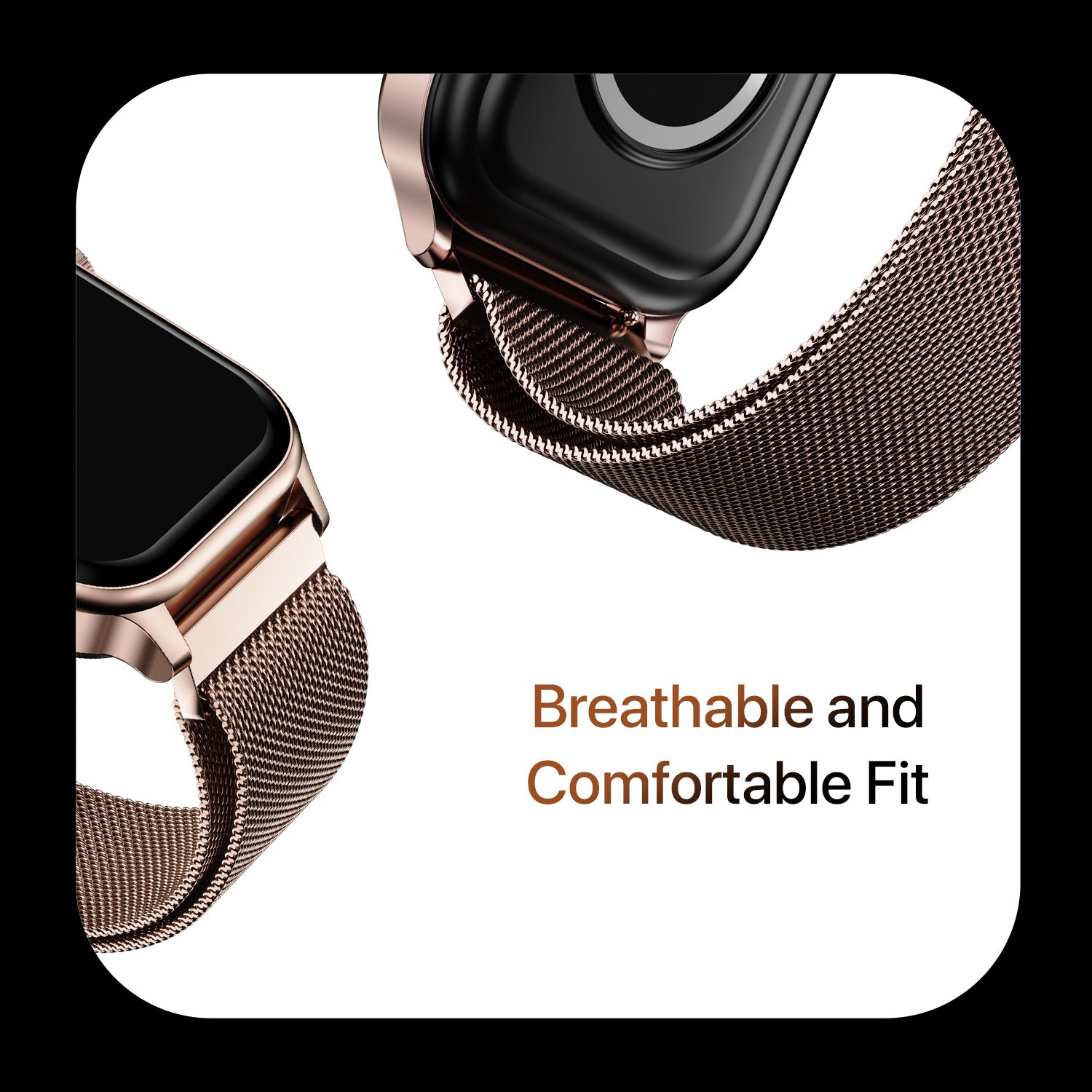Rise Luxe Mesh with a 1.85” HD display | BT Calling | Stainless Steel ...