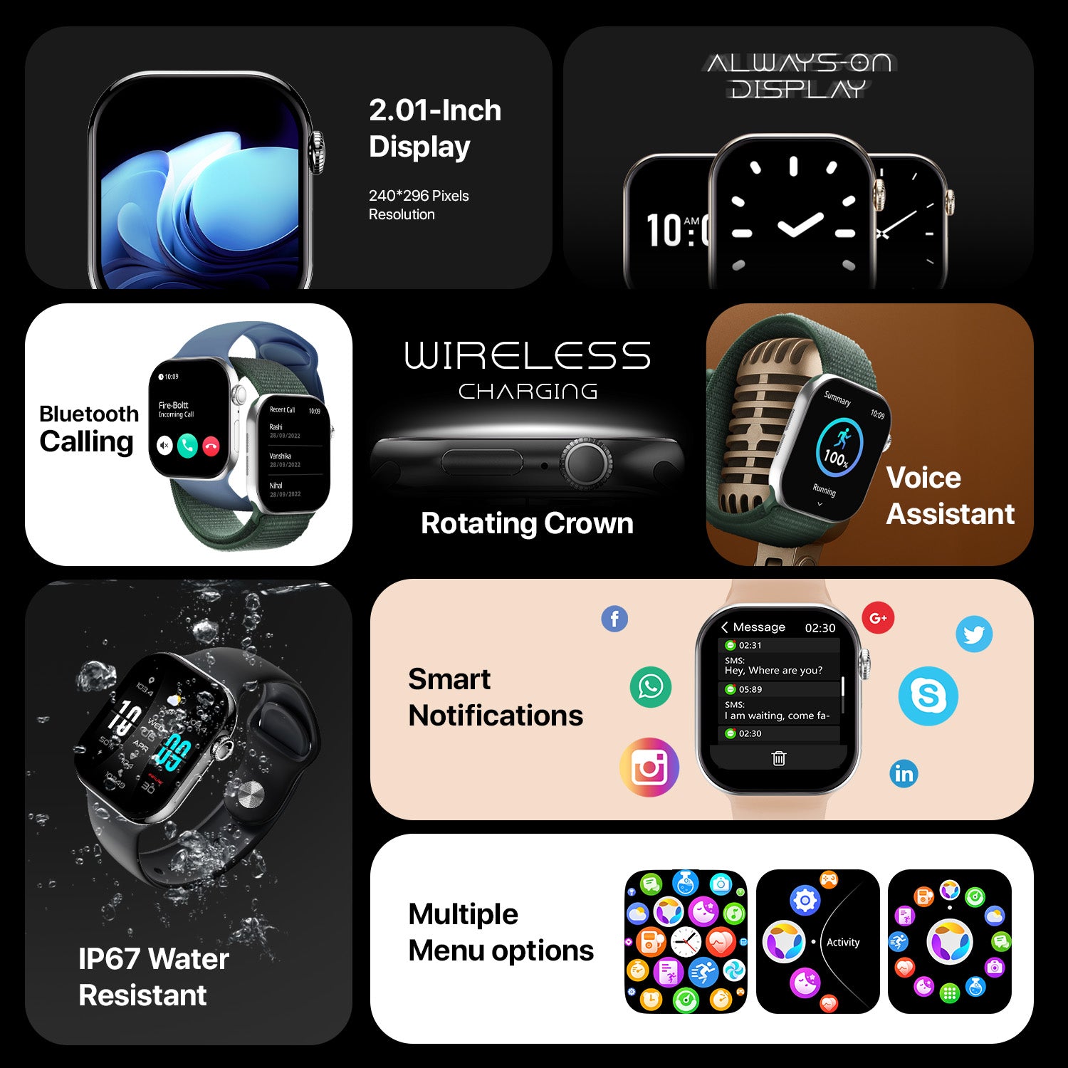 Ring X with 2.01 inch Ultra HD Display | Bluetooth Calling | Wireless ...