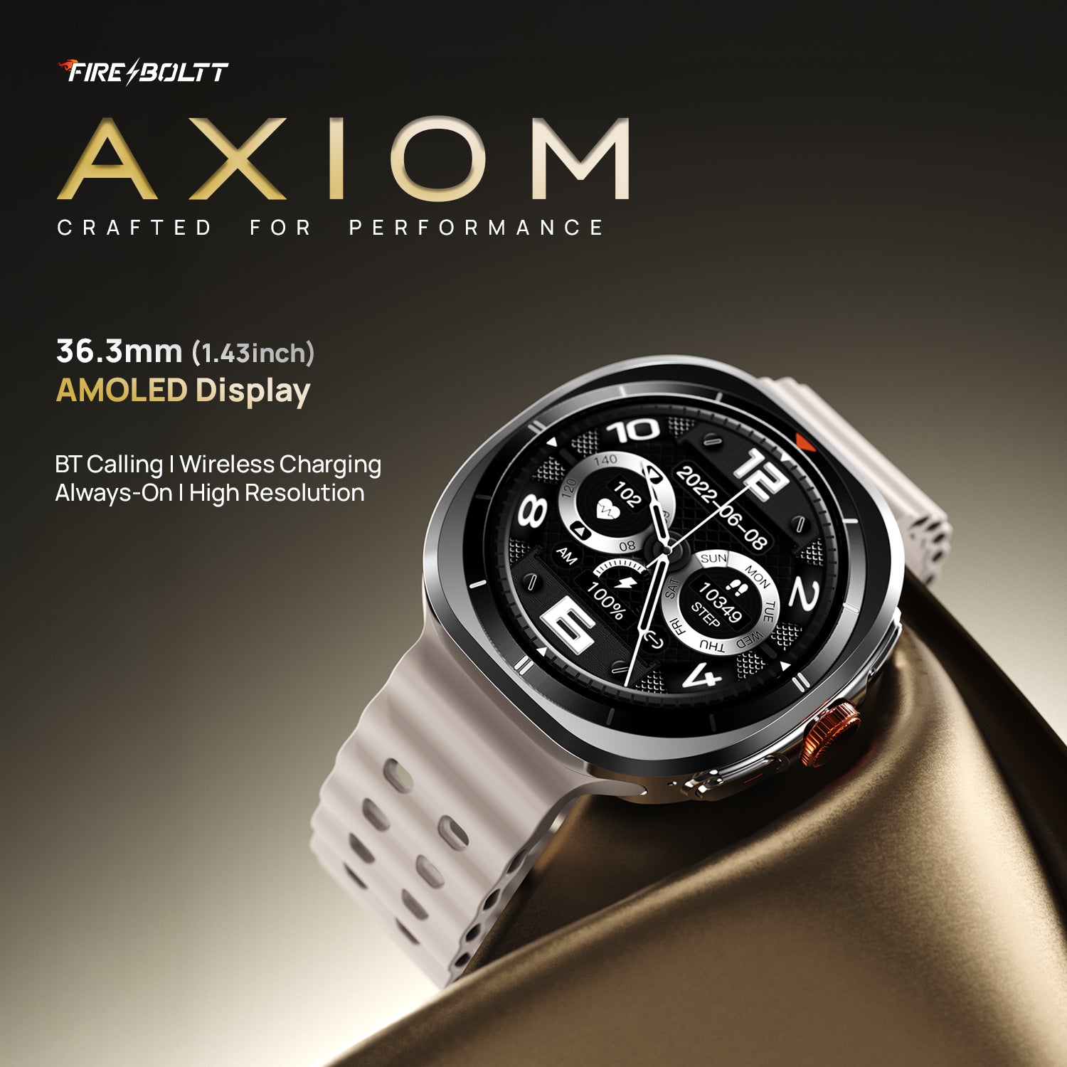 Axiom Smartwatch 1.43" AMOLED | Bluetooth Calling & Wireless Charging ...
