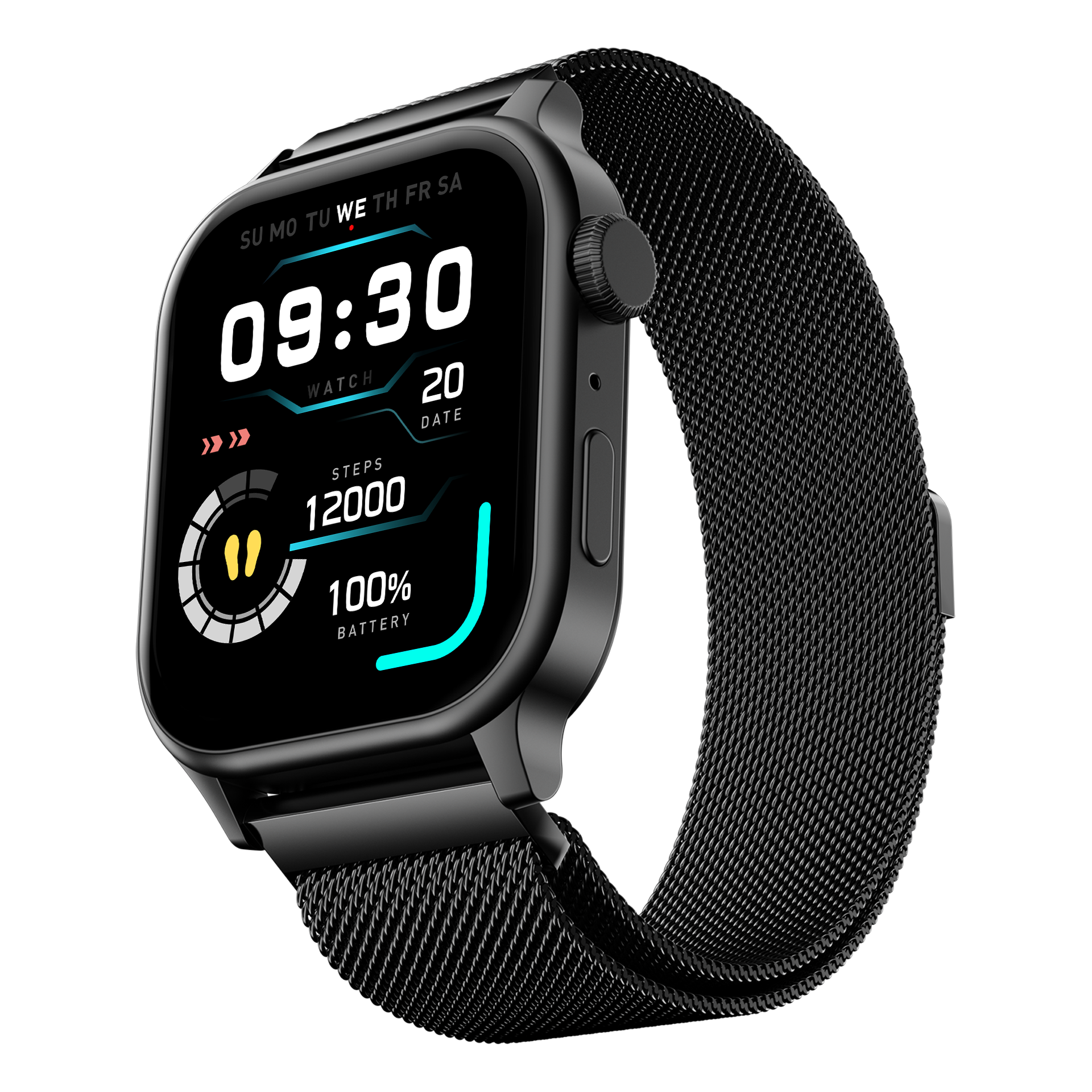 Rise Luxe Mesh with a 1.85” HD display | BT Calling | Stainless Steel ...